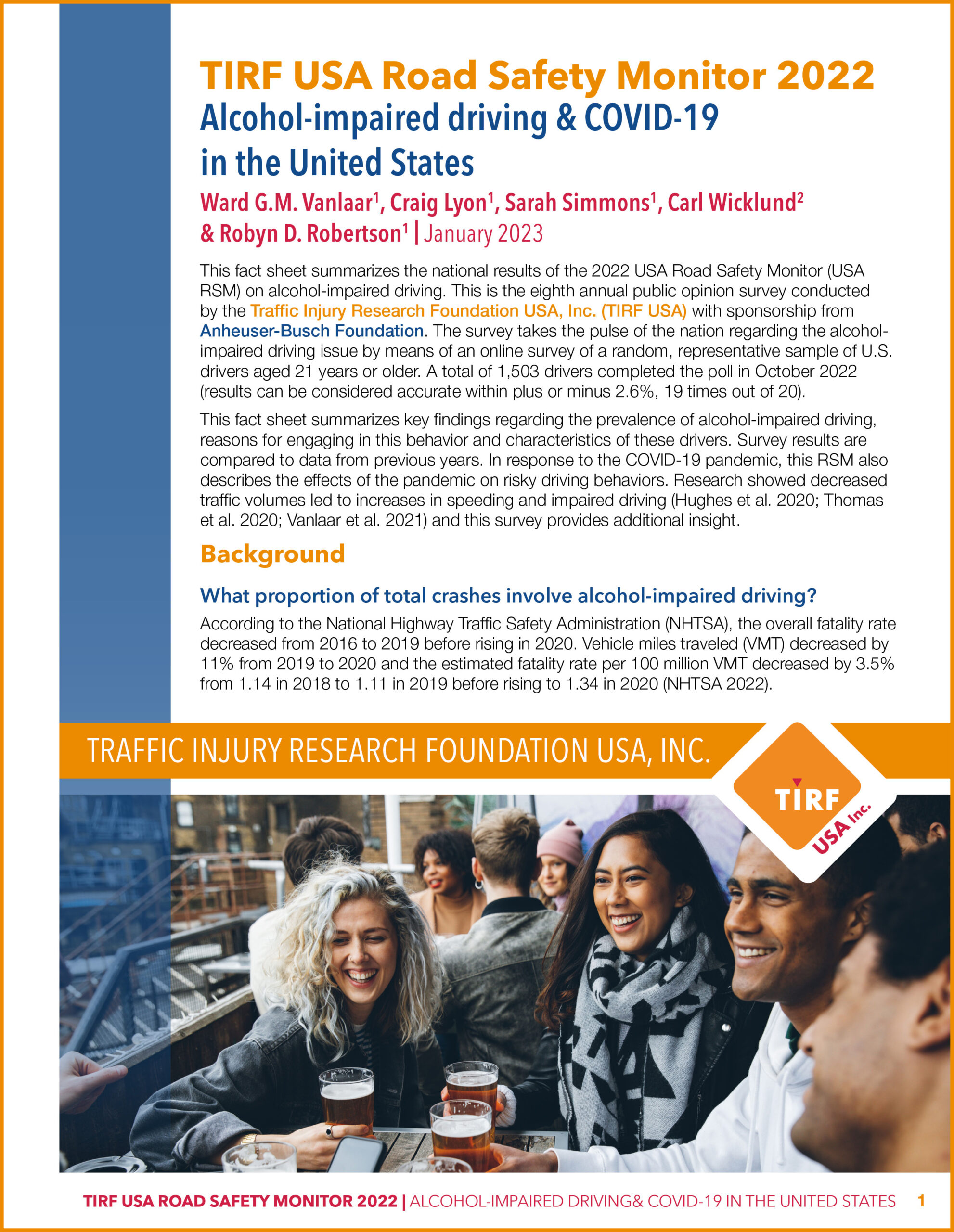 TIRF USA - Road Safety Monitors - National Opinion Polls on Alcohol ...